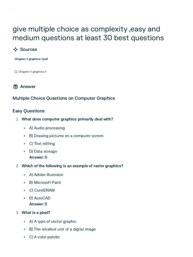 Chapter One Question (2) (1) | PDF | Shader | Computer Graphics