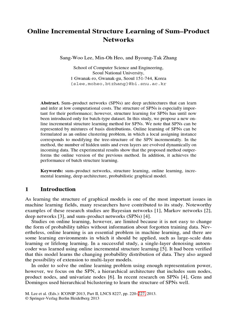 Online Incremental Learning SPN | PDF | Cluster Analysis | Machine Learning