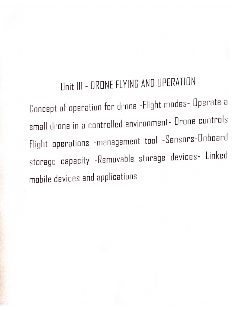 Unit-3 Drone Flying and Operation | PDF