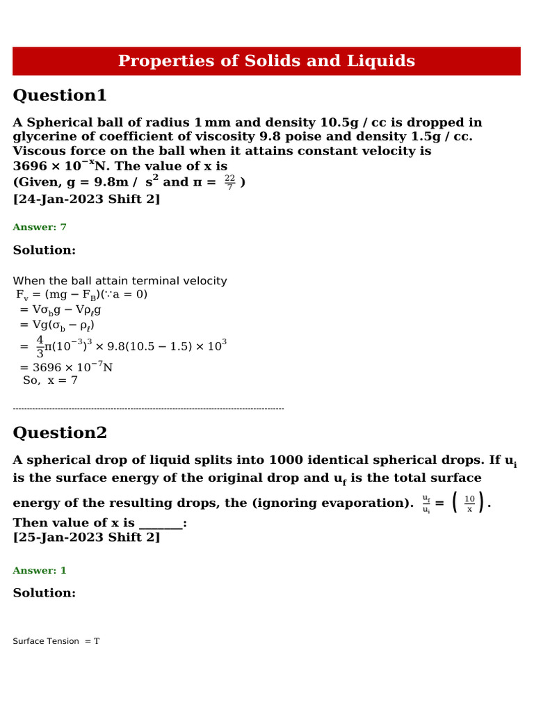 Mechanical Properties of Solid Liq | PDF | Pressure | Young's Modulus