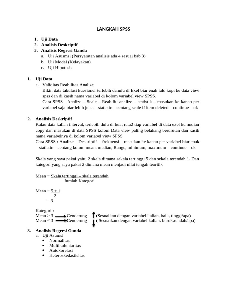 Langkah Uji SPSS | PDF