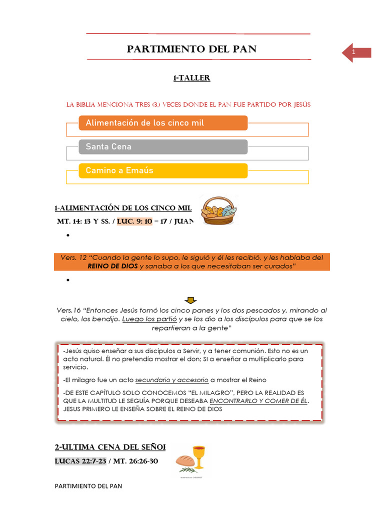 Partimiento Del Pan | PDF | Jesús | Cristo (título)