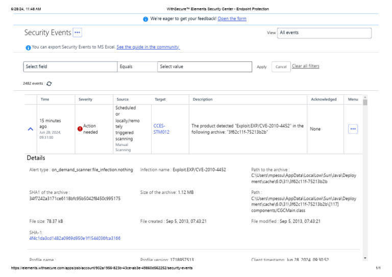 WithSecure™ Elements Security Center - Alert 1 Endpoint Protection | PDF | Computing | Software