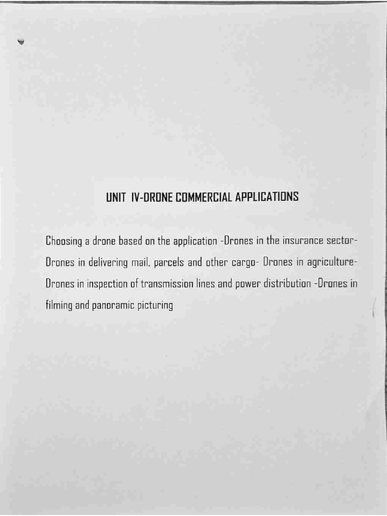 Unit-4 Drone Commercial Applications | PDF