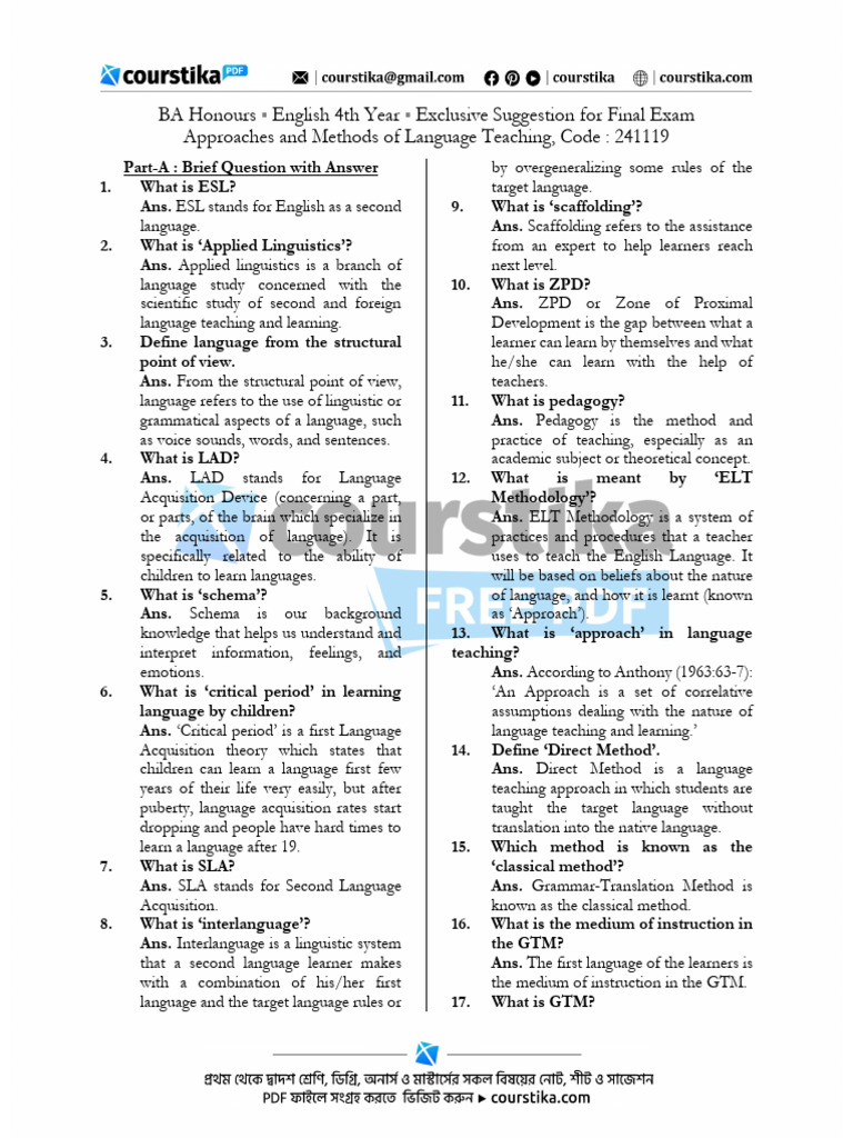 English Teaching Exam Guide | PDF | Second Language Acquisition ...