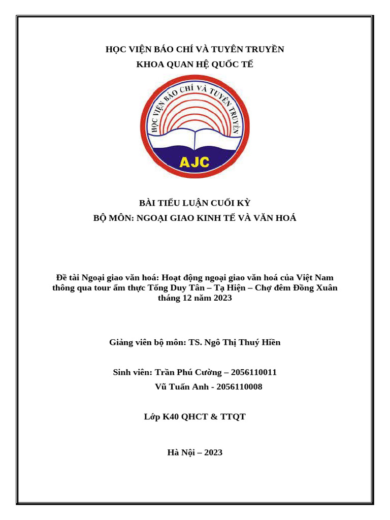 Ngo I Giao Văn Hoá Final | PDF