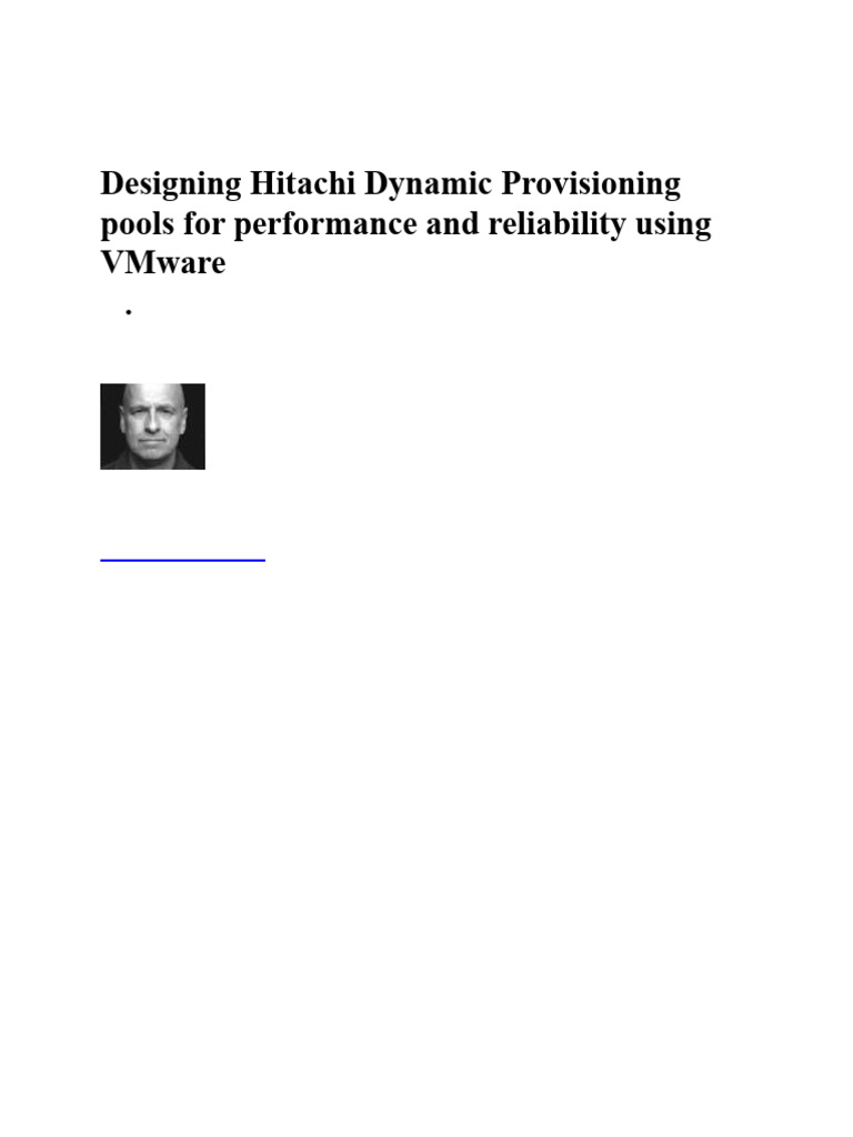 Designing Hitachi Dynamic Provisioning Pools For Performance and Reliability Using VMware | PDF ...