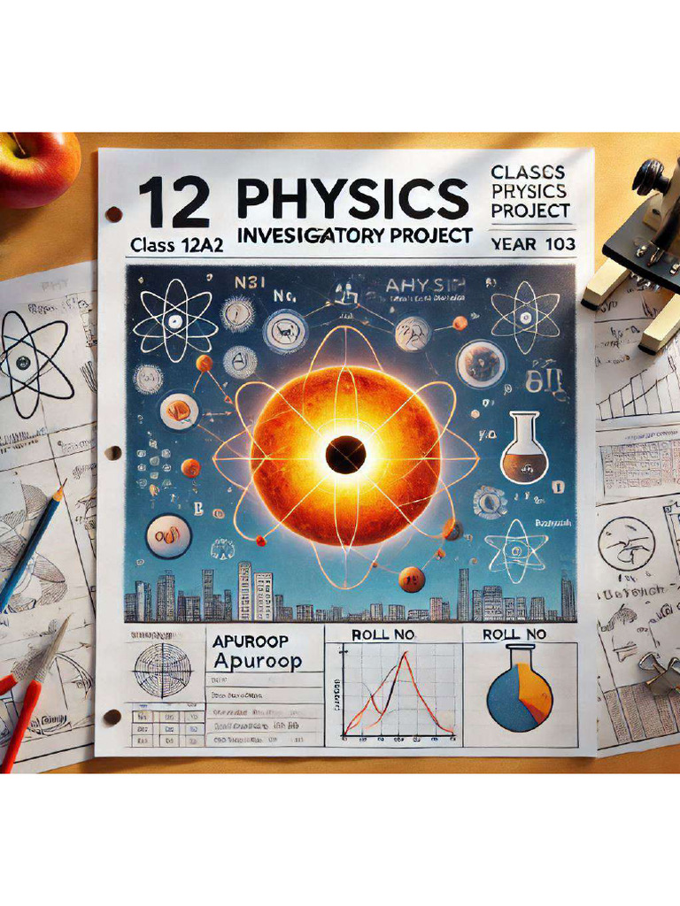 Physics Investigatory Project Cover Page With Physics Symbols in The ...