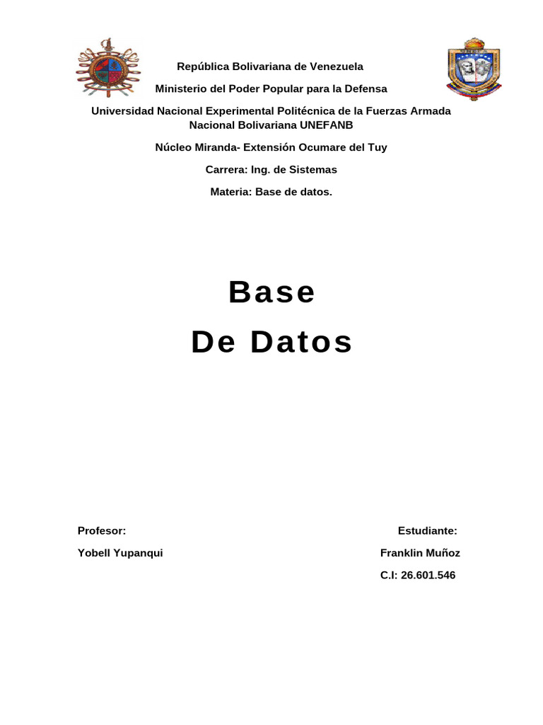BASEDEDATOS | PDF | Bases de datos | SQL