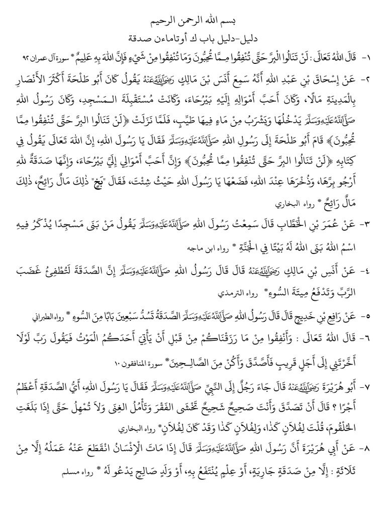 DALIL DALIL BAB SHODAQOH MASJID 2024.rev | PDF