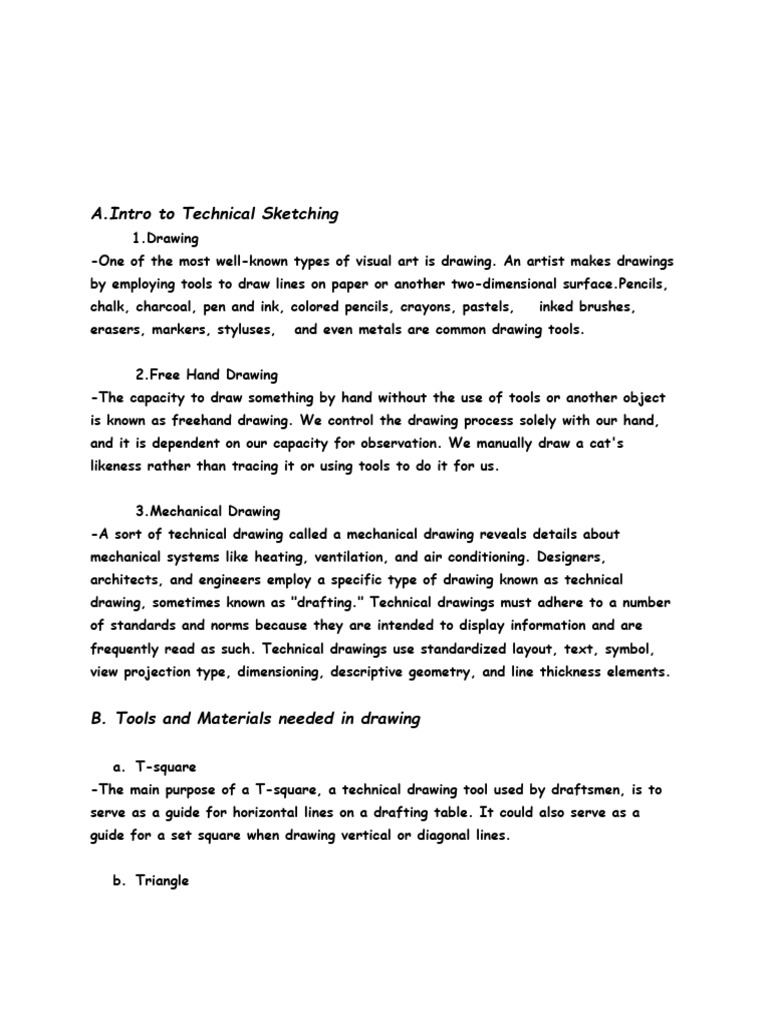 Introduction To Technical Sketching | PDF | Drawing | Technical Drawing