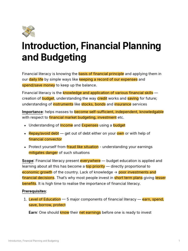 Financial Planning and Budgeting Guide | PDF | Budget | Expense