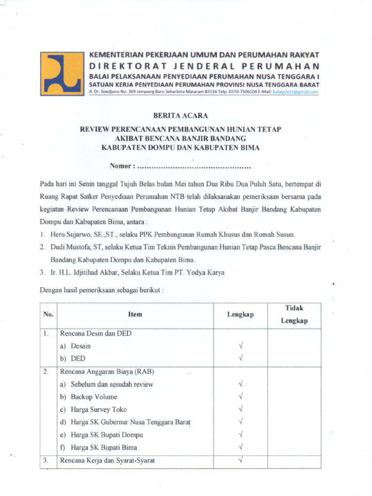 Berita Acara Review Design | PDF
