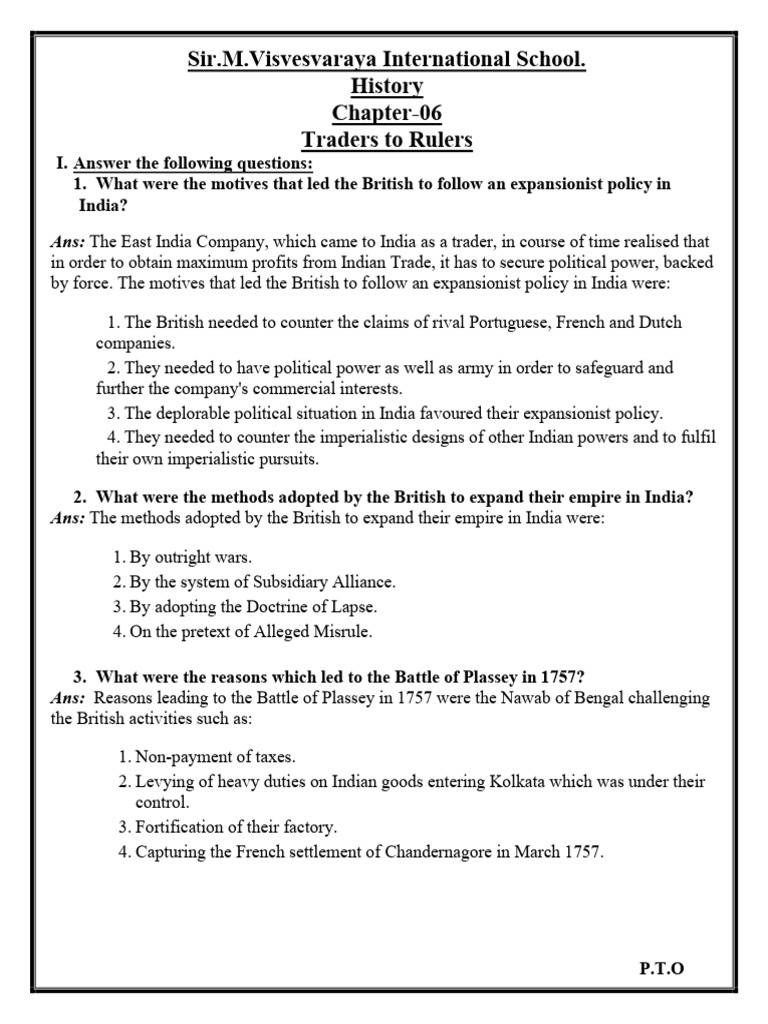 History-06 Notes Class - 8-1 | PDF
