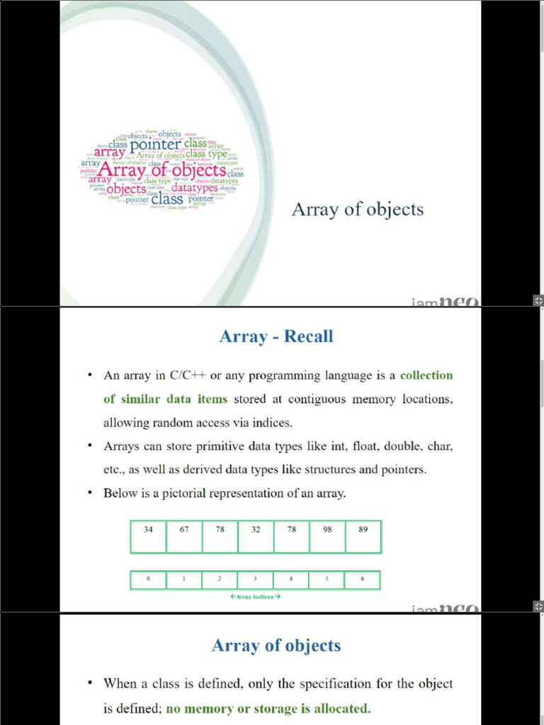 CPP - Array of Objects | PDF