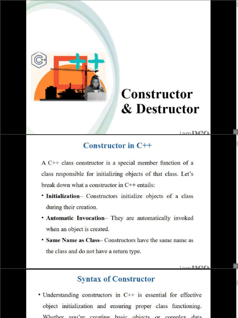 1 - Constructor and Destructor | PDF