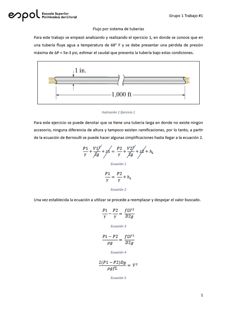G1-TRABAJO1 | PDF | Ecuaciones | Descarga (hidrología)