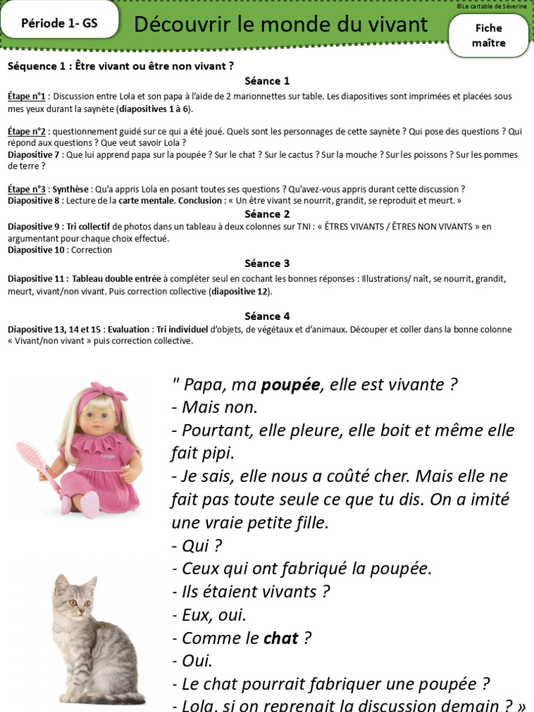 Vivant ou Non Vivant : Séquence GS | PDF