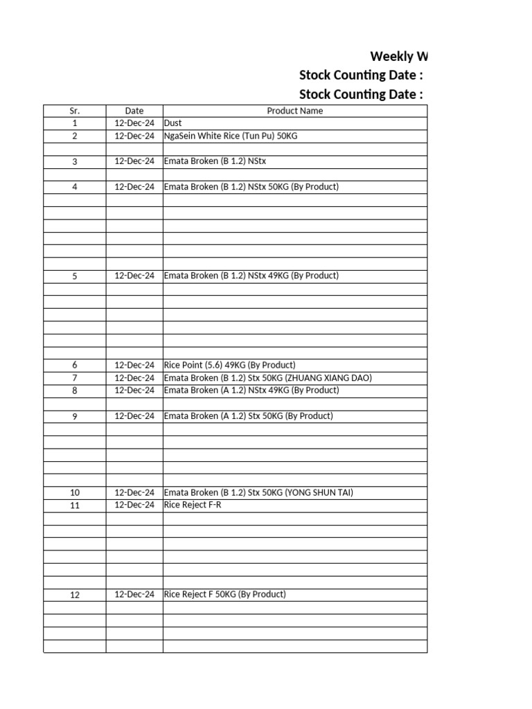 YGN.317 - Weekly Check List (11.12.2024) - 2 | PDF