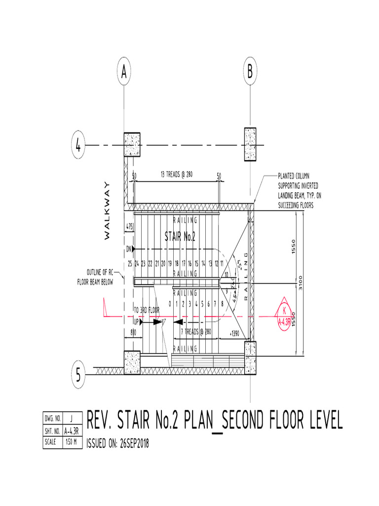 Stair No.2 - Revised Enlarged Plan at Second Floor Level - J - A-4.3R ...