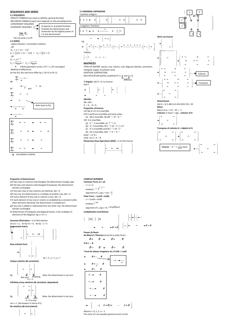 Sequences, Series, and Matrices Overview | PDF | Summation | Numbers