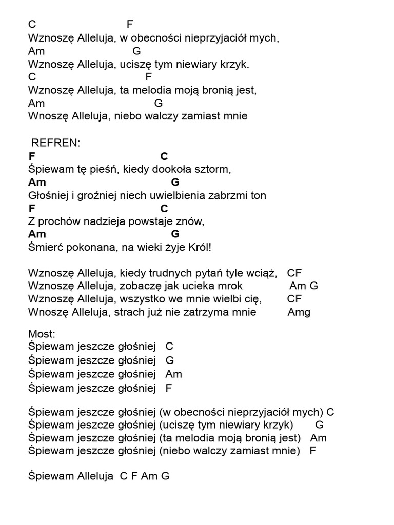 Wznoszę Alleluja | PDF