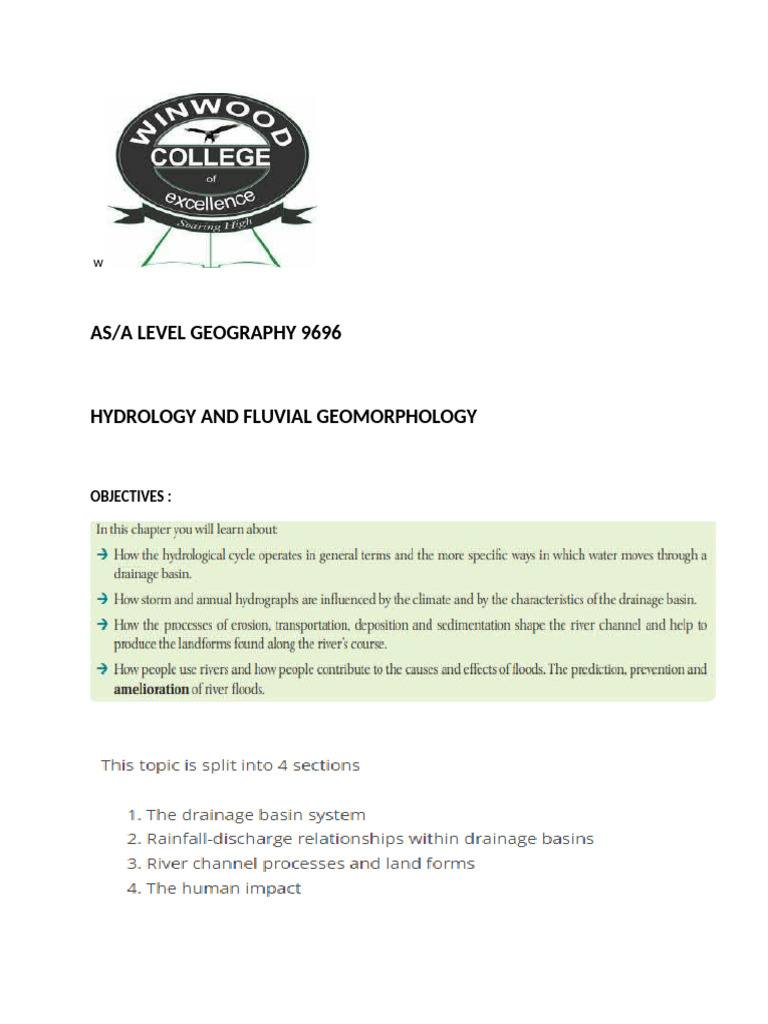 AS LEVEL HYDROLOGY | PDF | Evapotranspiration | Groundwater