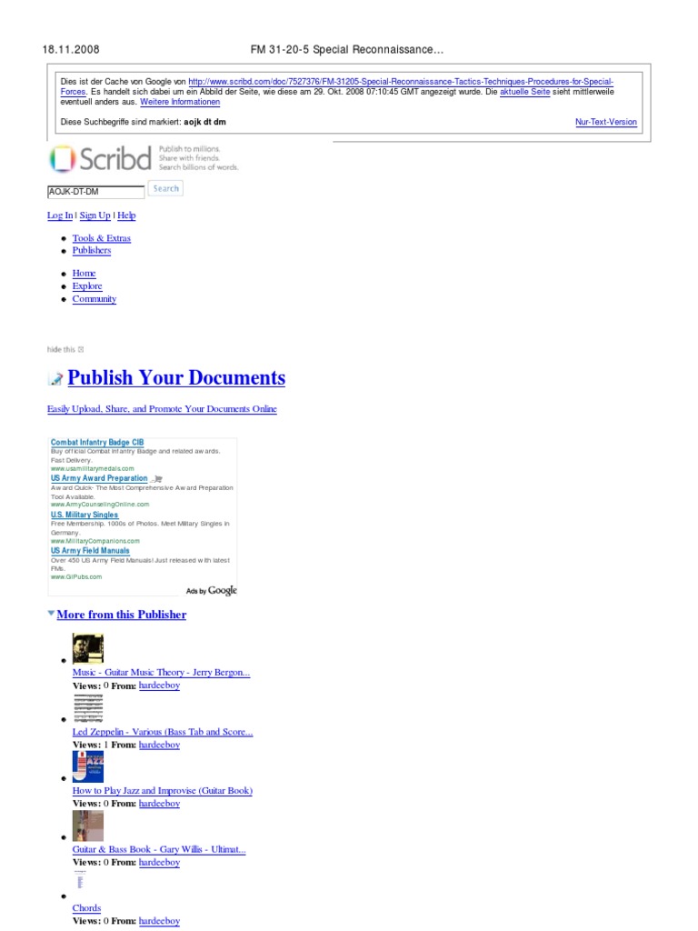 FM 31-20-5 Special Reconnaissance Tactics, Techniques, & Procedures For ...