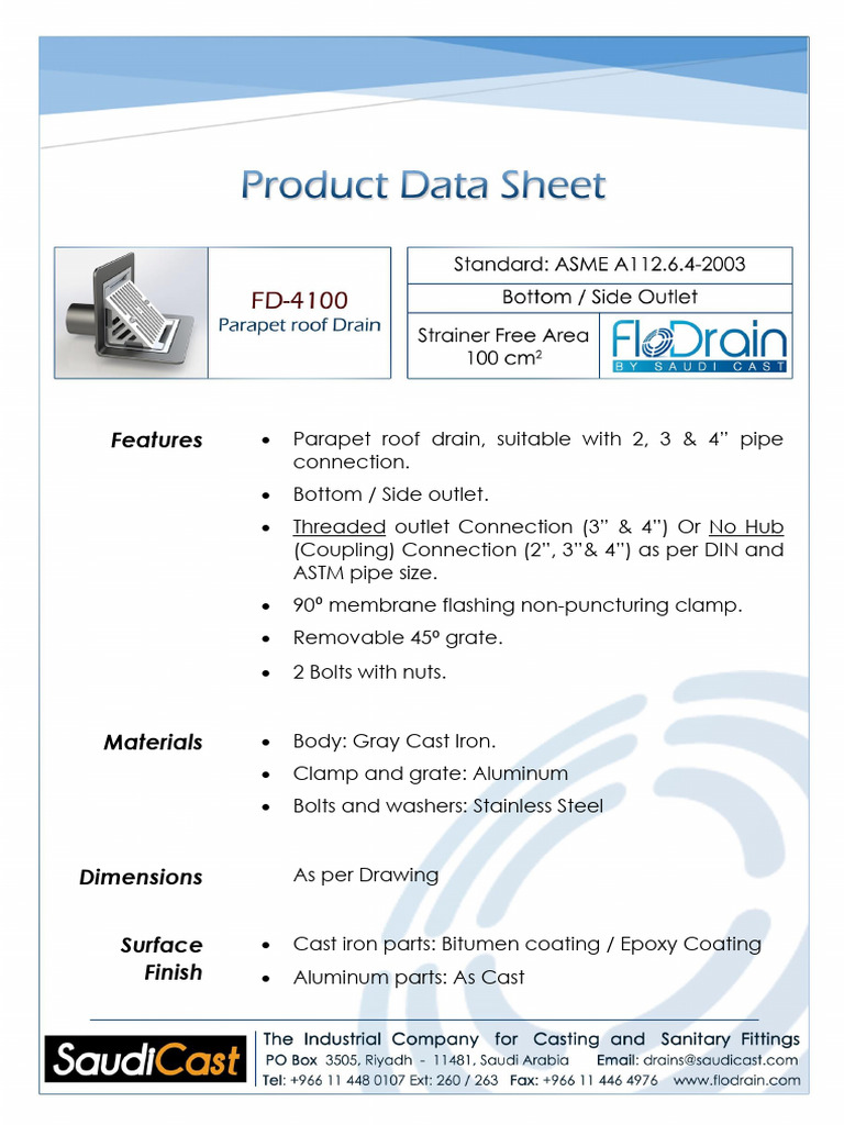 FD 4100 Data Sheet 1 | PDF