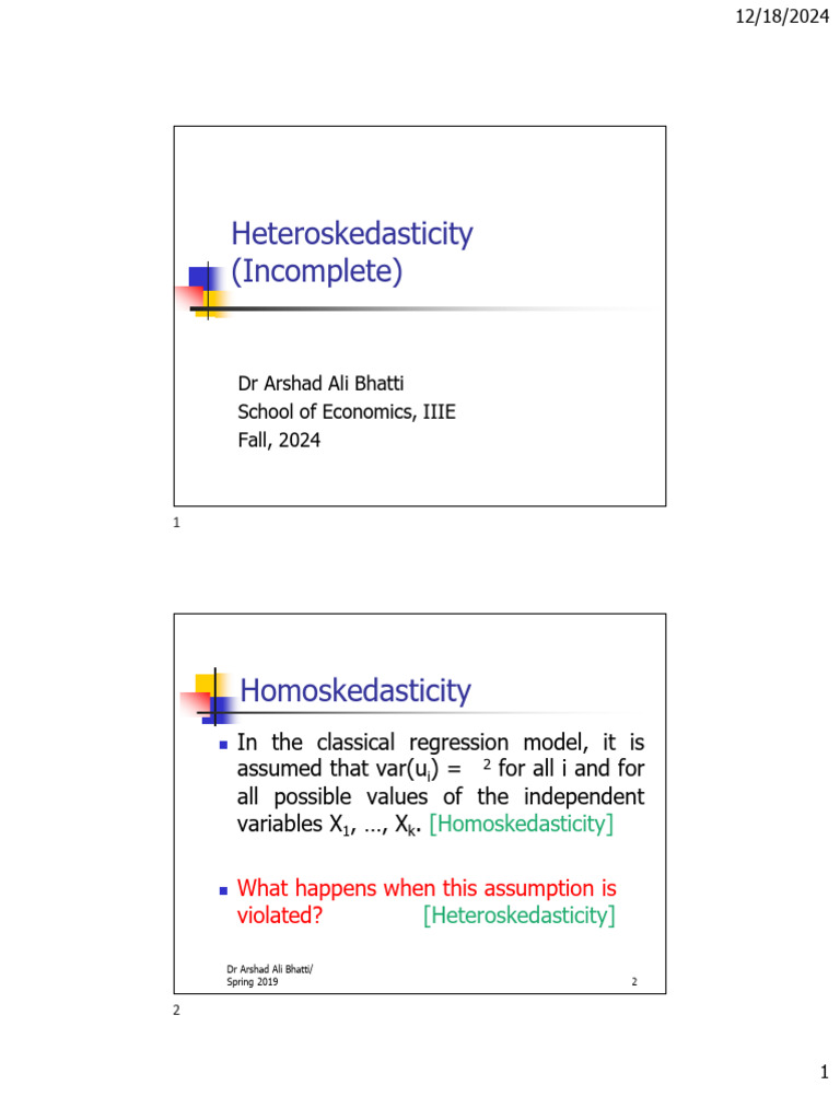 Heteroskedasticity-2024 | PDF | Ordinary Least Squares | Errors And Residuals