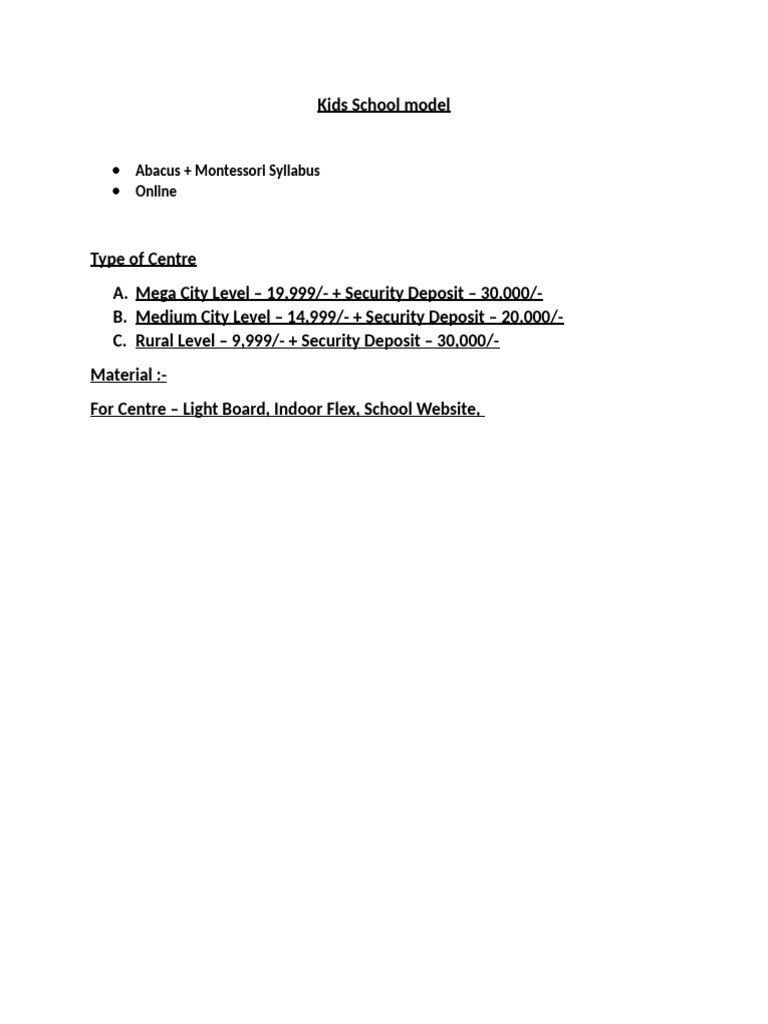Kids School Model | PDF