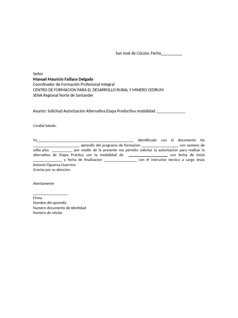 GD-F-011V08FormatoCarta Solicitud Aprobación EP-1 | PDF