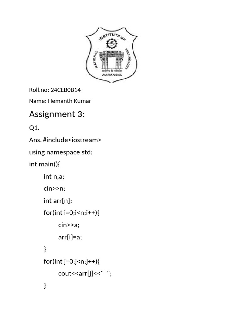 Assignment 3 (2) 24ceb0b14 | PDF | Namespace | C++