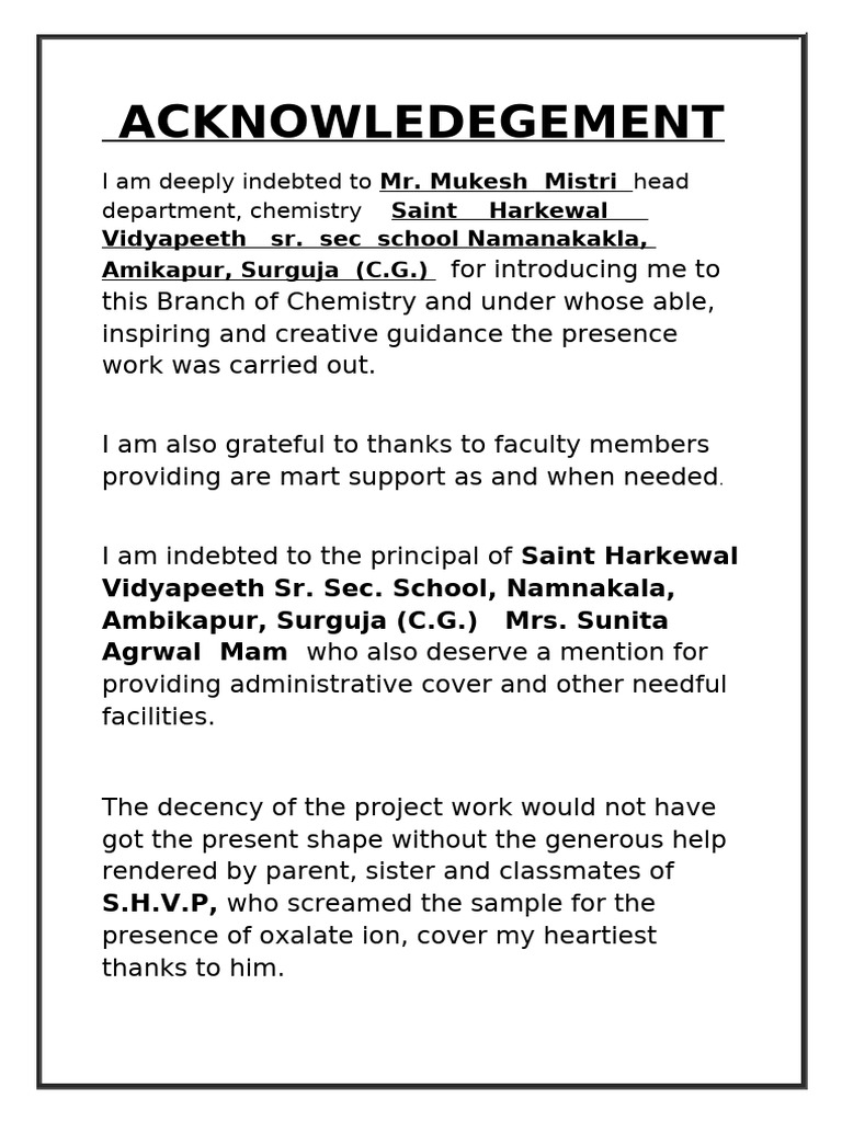 Acknowle d Egemen t | PDF | Organic Chemistry | Chemistry
