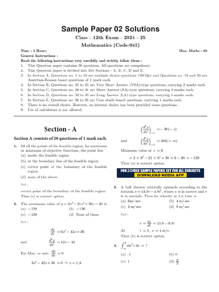 Sample maths 2 | PDF