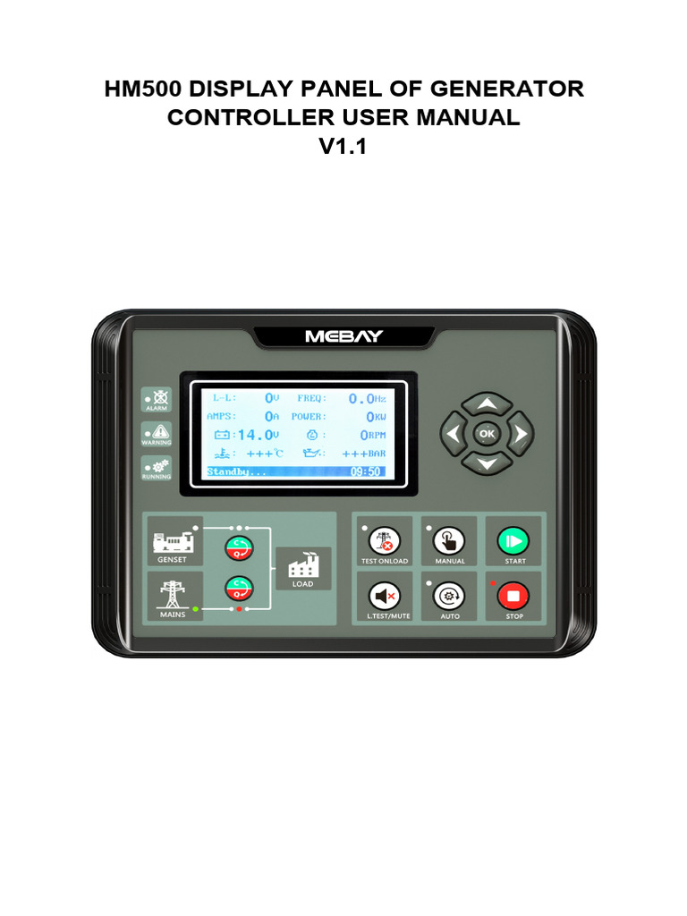 HM500 Display Panel of Generator | PDF | Switch | Sensor