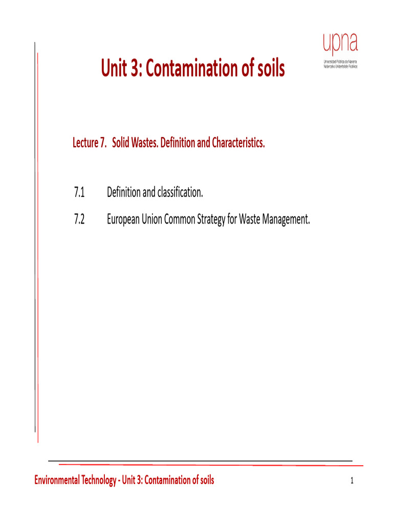 Lecture 7_ Environmental Technology 2019-20 | PDF | Waste | Municipal ...