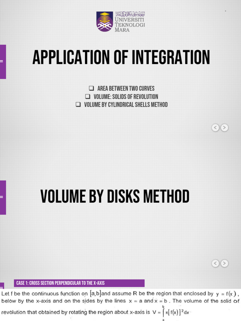 Integration: Area & Volume Methods | PDF