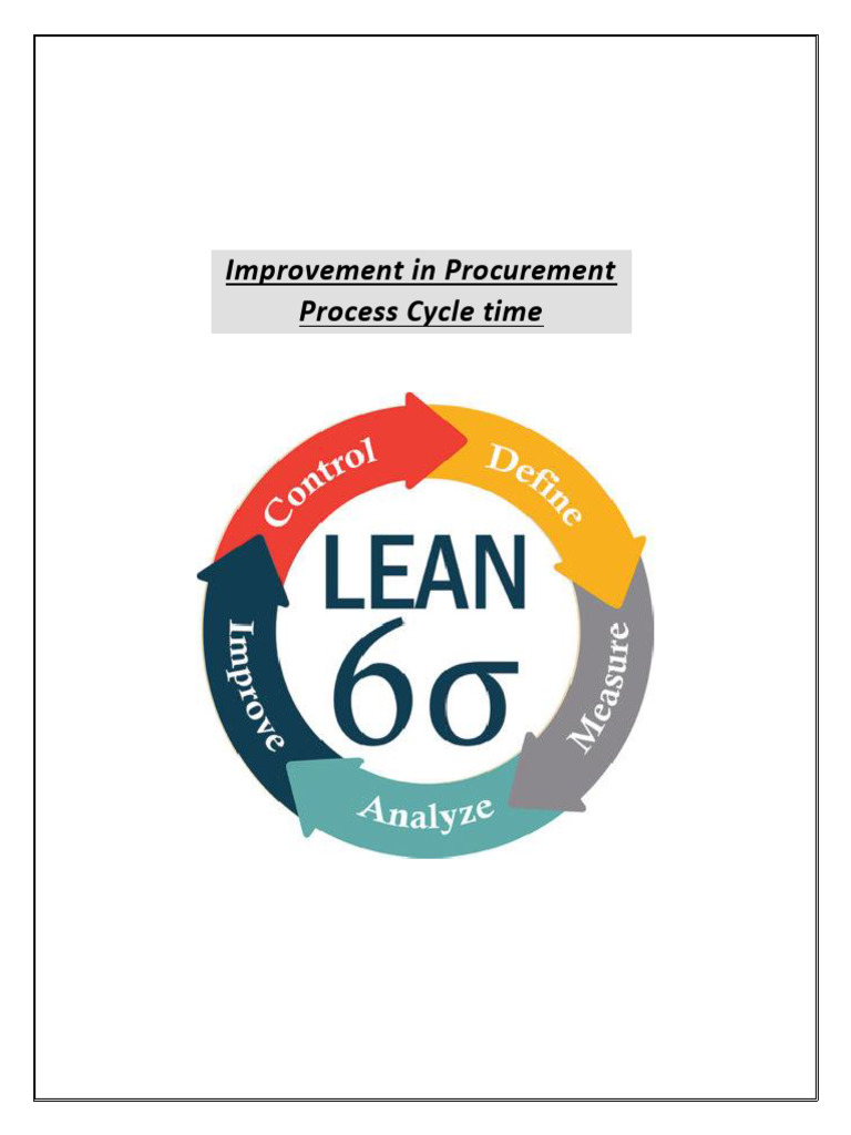Lean Six Sigma Final Report | PDF | Procurement | Standard Deviation