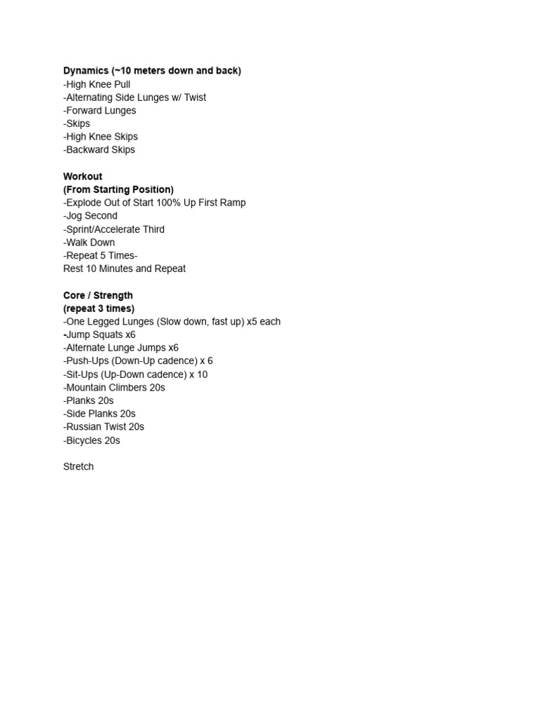 Tuesday Workout | PDF