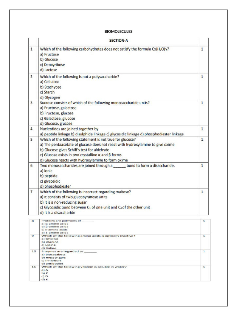 CH 15 Biomolecules | PDF
