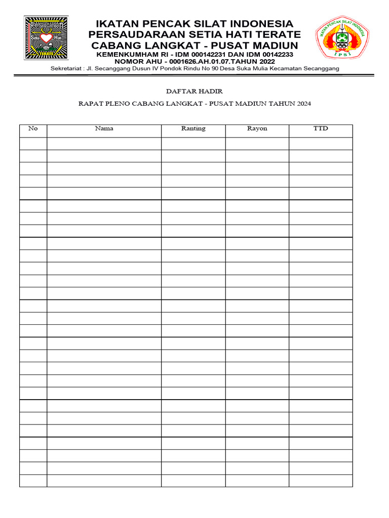 Daftar Rapat Pleno | PDF