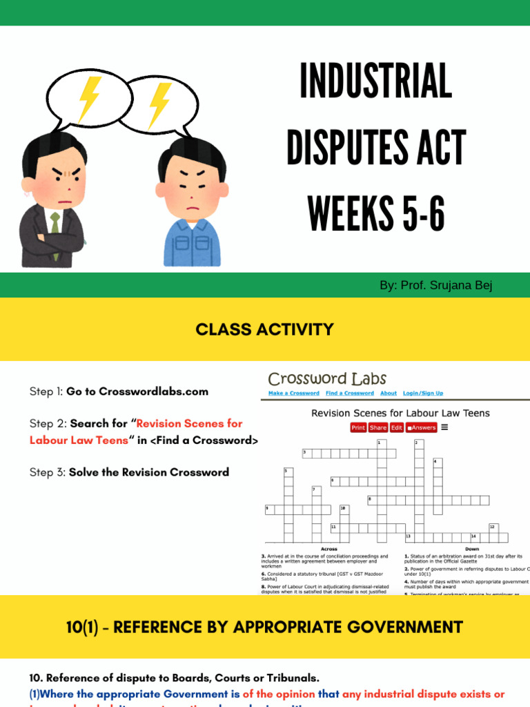 W5-6 Industrial Disputes Act | PDF | Tribunal | Arbitration