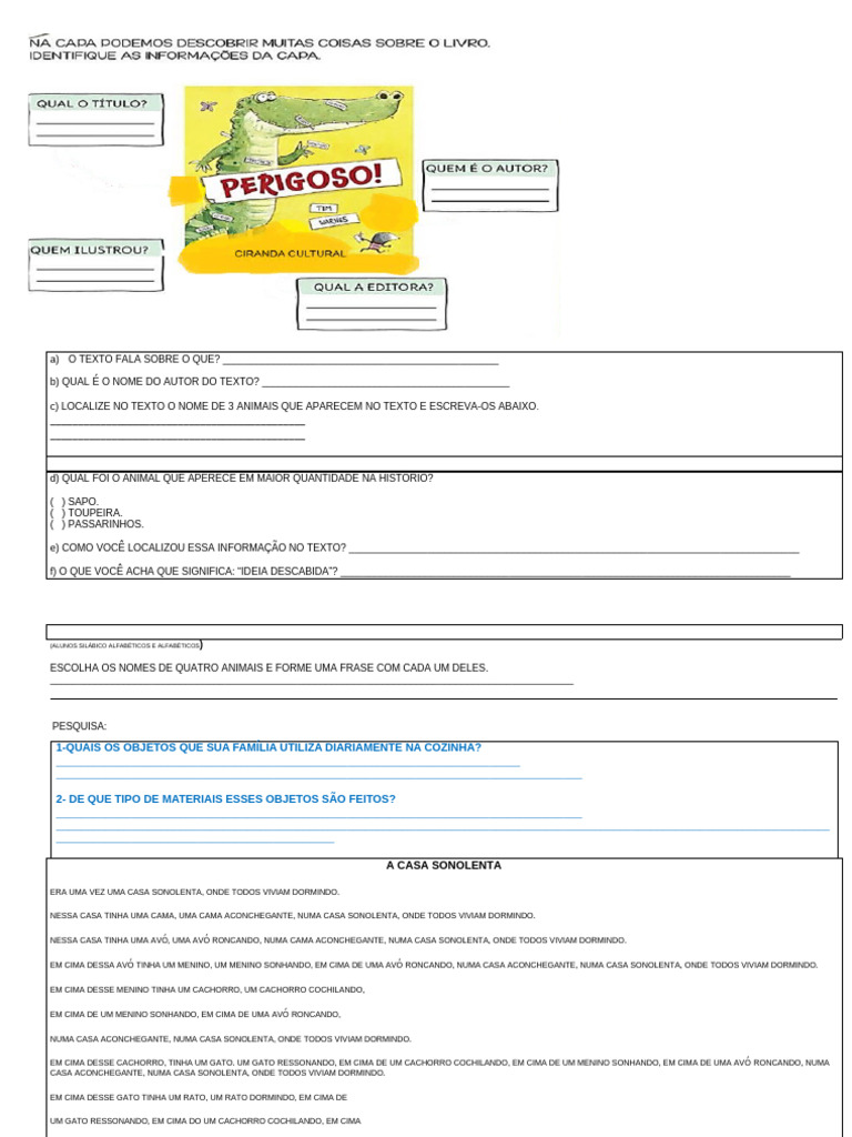 Matriz Da Casa Sonolenta | PDF | Cães | Gatos
