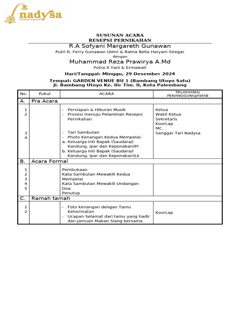 Susunan Acara | PDF