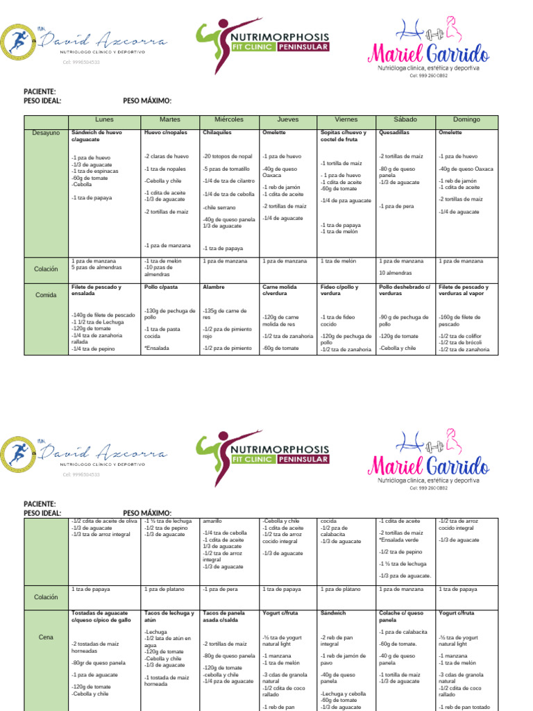 1350 KCAL (HC 50_25 168.8g_2c P 20_25 67.5g_2c L 30_25 45g) Clara Luz 4 ...