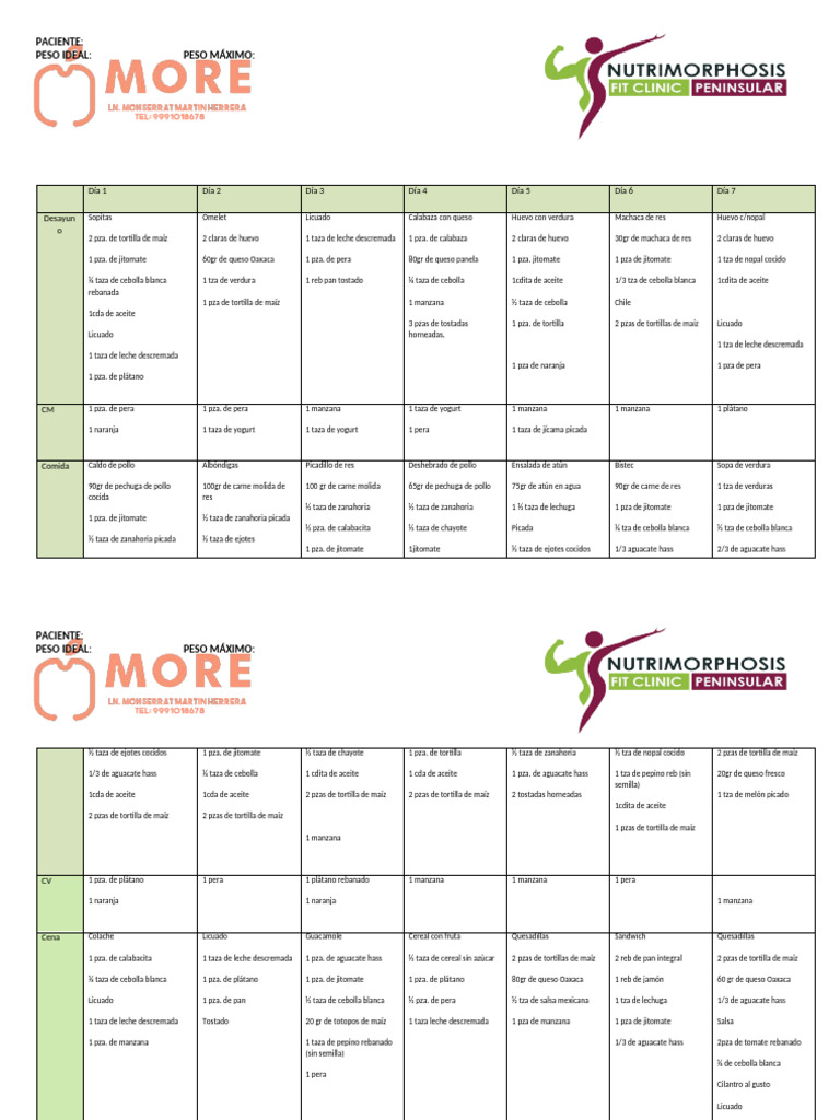 1600 kcal 55_CHOS 220gr, 15_ PS 60gr 30_ lípidos 53,33gr | PDF | Maíz ...