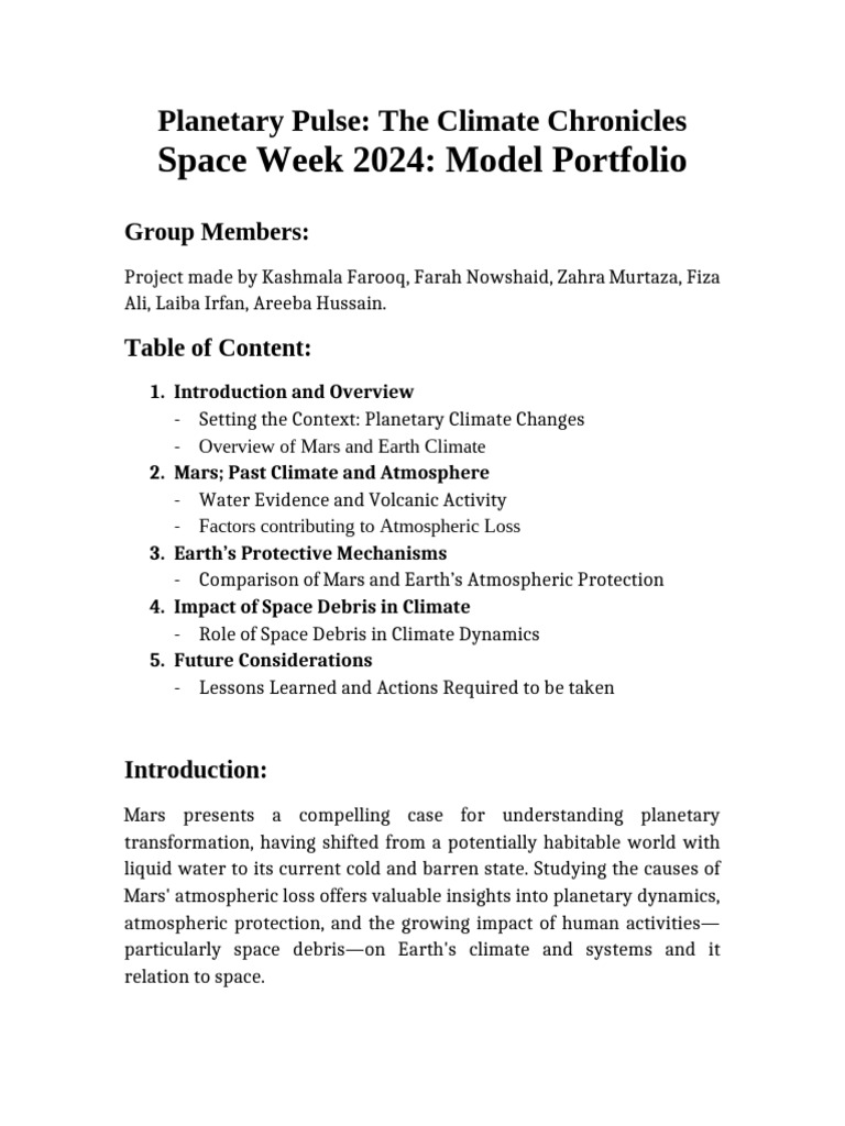 Planetary Pulse Climate Chronicles Portfolio | PDF | Atmosphere | Earth