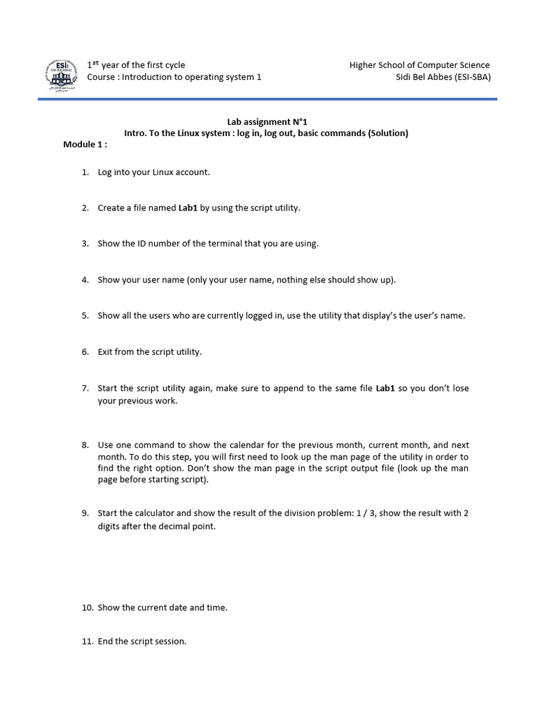 Lab Assignment - 1 - Solution | PDF | Computer File | Text File