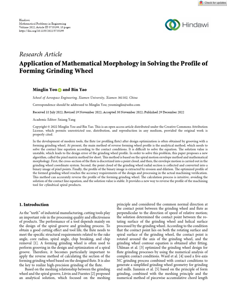 Mathematical Problems in Engineering - 2022 - You - Application of ...